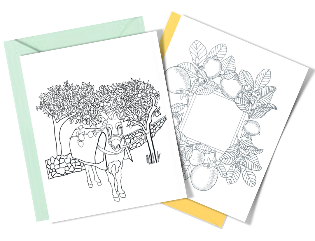 coloring book greeting cards